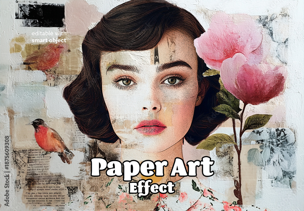 Paper Collage Photo Effect Stock Template | Adobe Stock