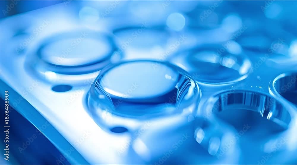 Fluid Manipulation: Microfluidic chip channels guiding liquid flow in ...