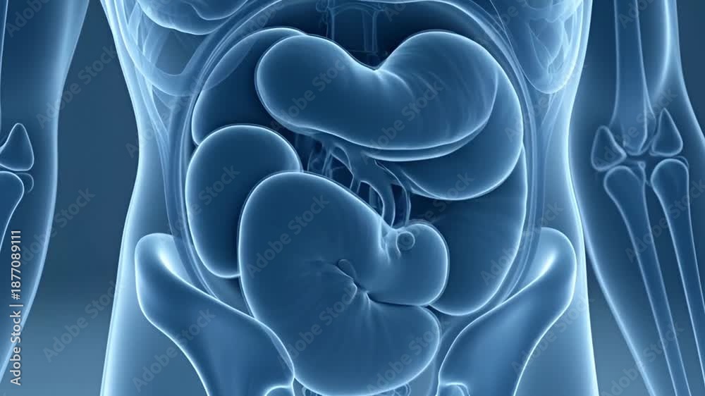 Human Digestive System Anatomy Animation. High resolution 3D animation ...