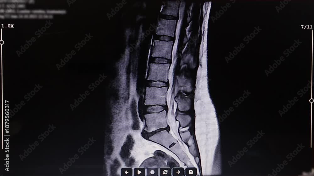 Axial CT scan showing bipolar disc herniation with anterior and ...
