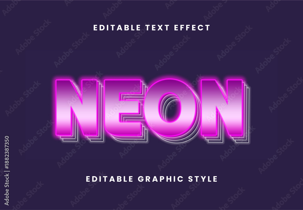 Neon Glow Text Effect Stock Template | Adobe Stock