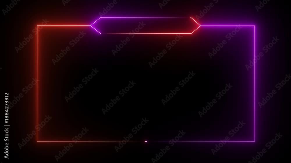 live streaming neon text frame animation box frame neon frame live ...