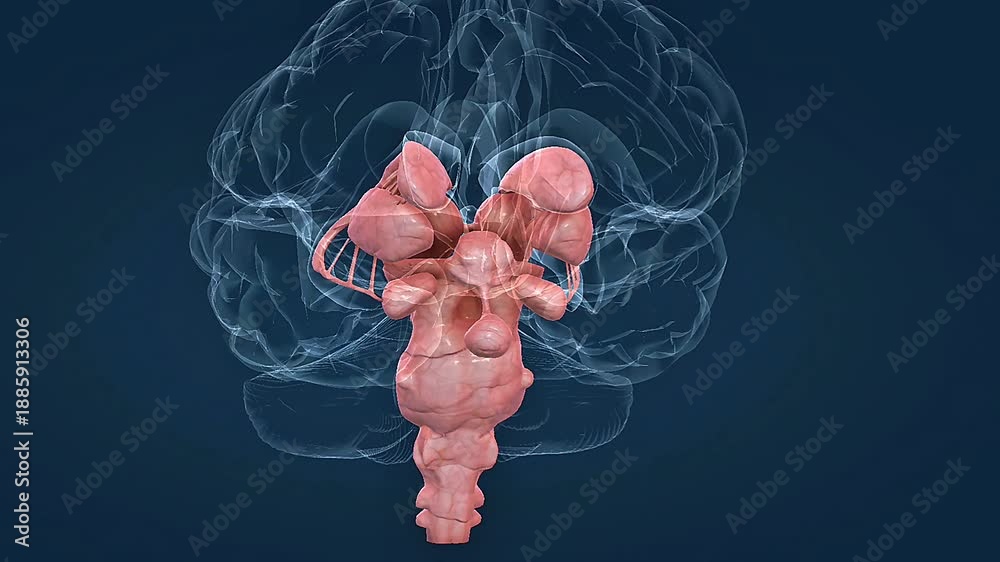 Brainstem and diencephalon, controlling autonomic functions, sensory ...