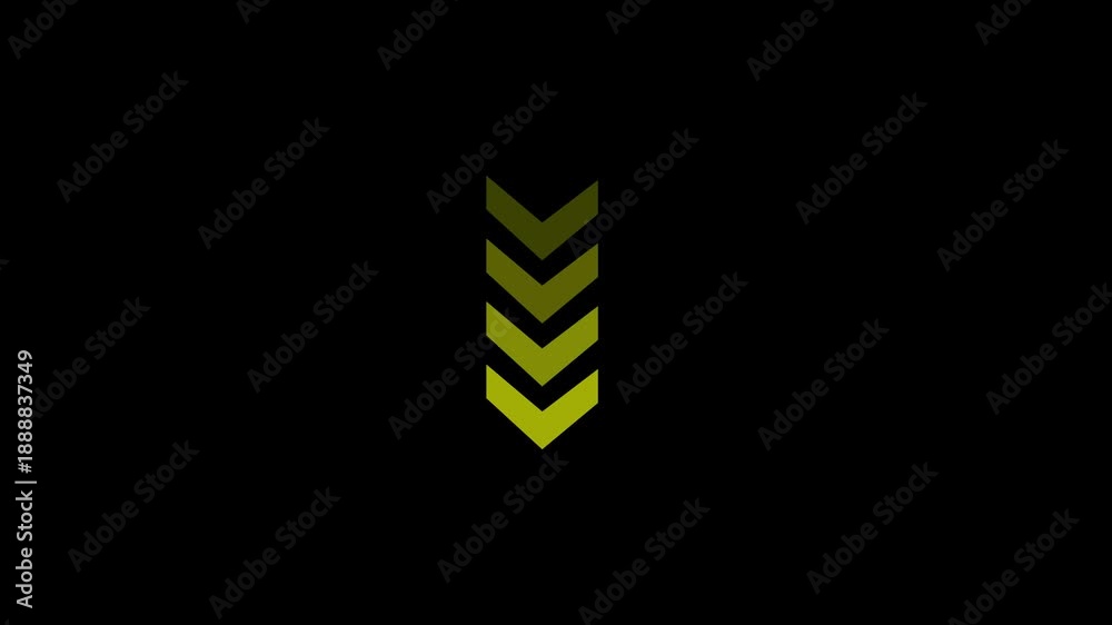 Arrow chevron animation for direction and movement flow. Repeating up ...