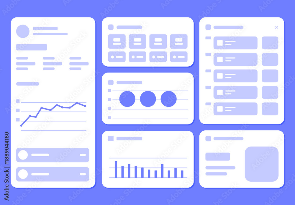 Modern AI Dashboard UI Wireframe Design with Analytics Panels and Data ...