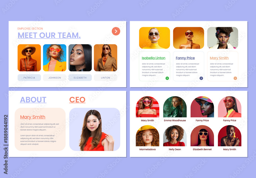 Modern Employee Profile UI Design with Team Section, CEO Profile and AI ...