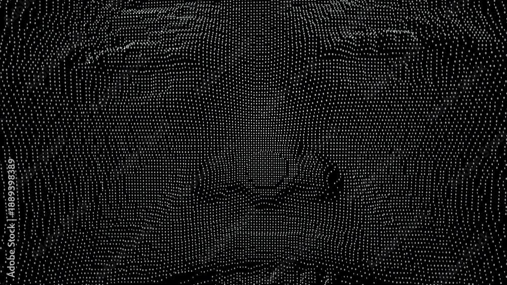 Hidden human face seen within binary code symbolising AI intrusion ...