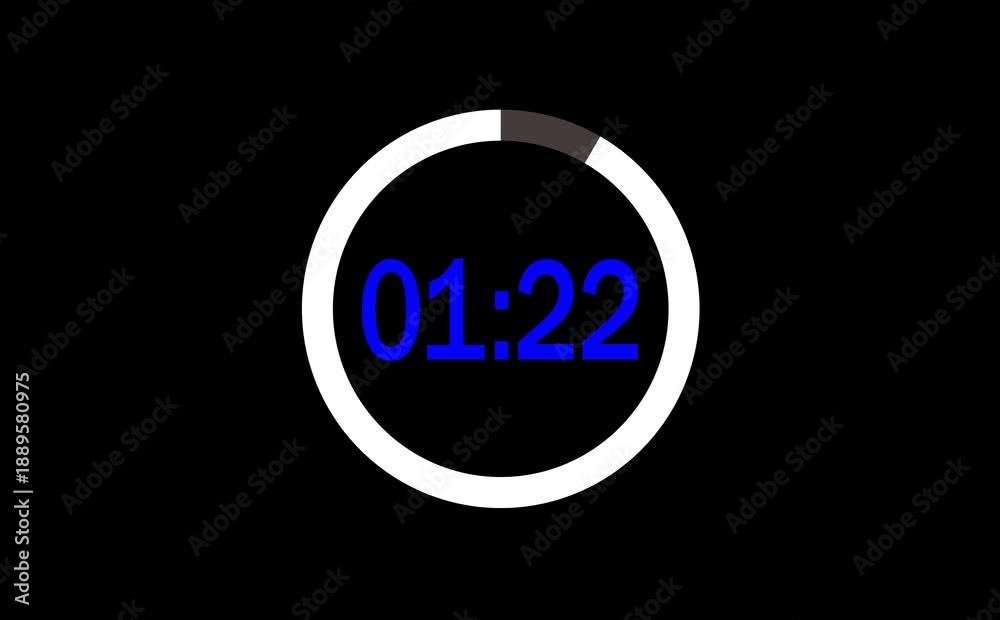 90second simple countdown timer animation. 90 to 0 timer countdown. hud ...