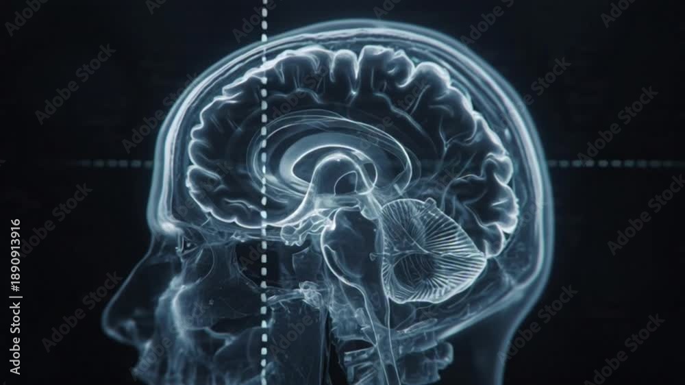 Clinical X-ray image showing normal human skull, anterior posterior and ...