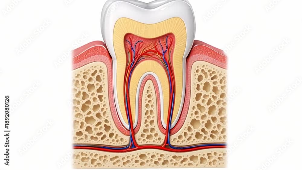 Tooth anatomy cross section dental pulp nerve enamel dentin root canal ...