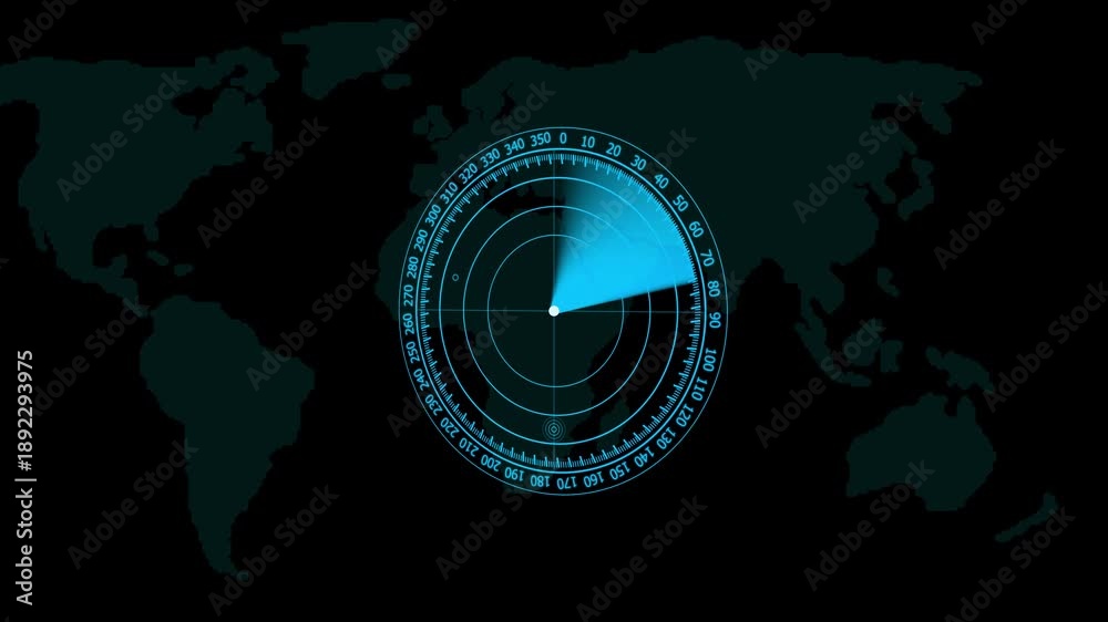 Radar screen animation , moving radar HUD call animated computer system ...
