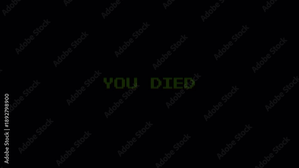 Vidéo Stock 8 Bit Pixel Retro Text Animation, YOU DIED Green Glitch ...