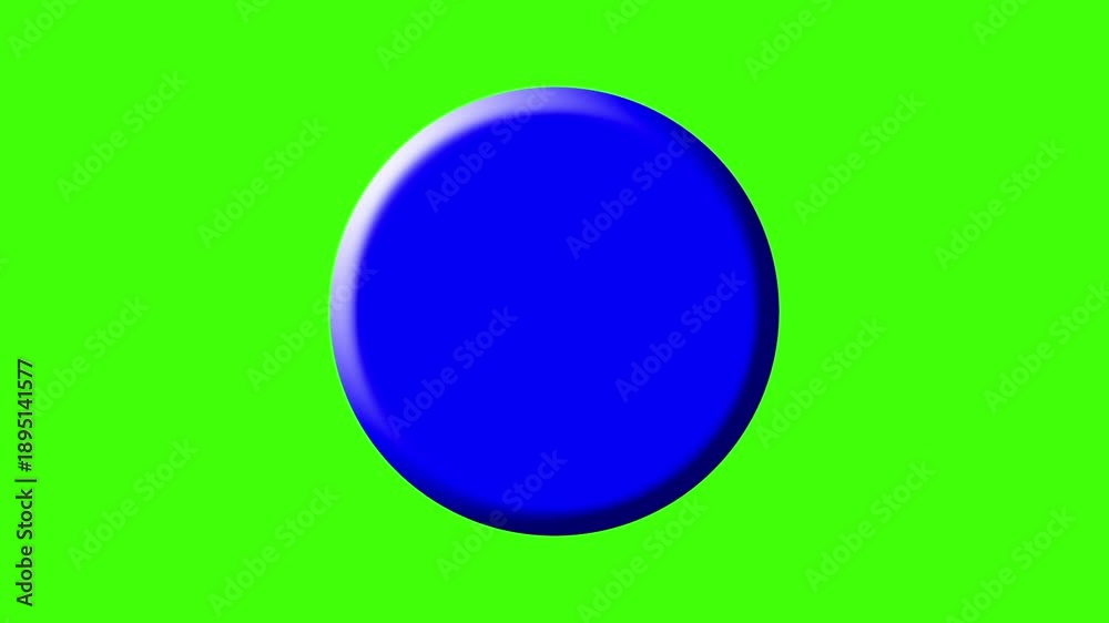 Blue Circle Button Animation on Green Screen Background Stock Video ...