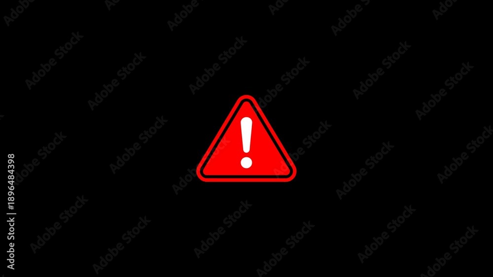 Warning Icon Animation, Caution Alert Symbol. 2D loop animation on ...