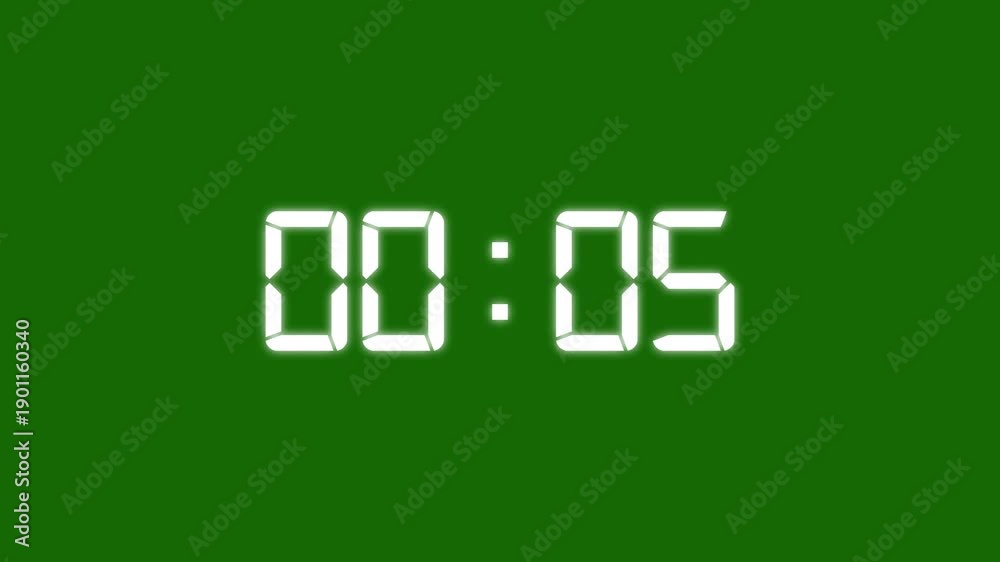 Animation of 30 second timer clock. Countdown Digital Clock Animation 0 ...