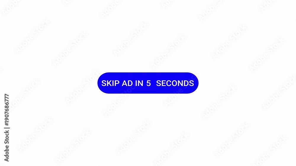 Skip ad icon in 10 seconds countdown timer animation on transparent ...