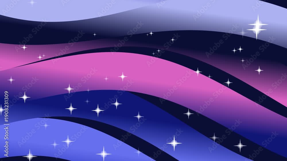 Dynamic Animated Abstract Waves with Twinkling Star Effects in Vibrant ...