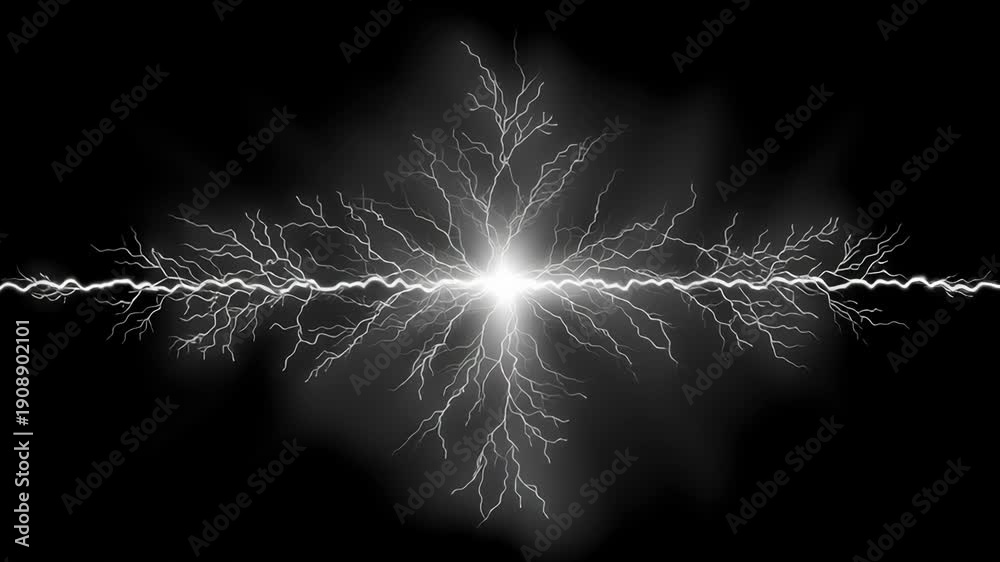 Electric lightning bolt overlay mask transition concept. Bright ...