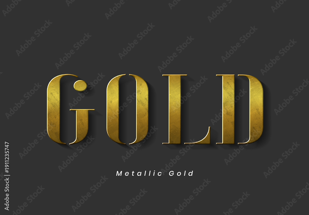 Luxury Metallic Gold Text Effect Stock Template | Adobe Stock