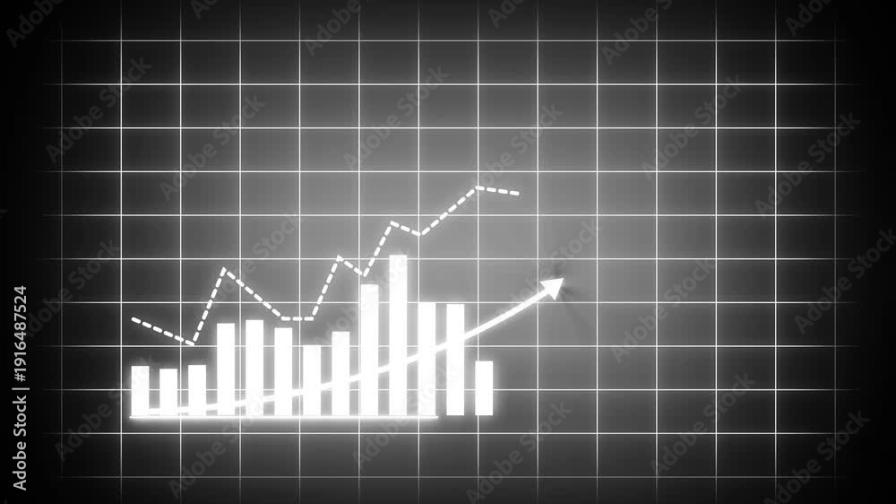 Economic growth 2008 timeline bar chart background animation. Corporate ...