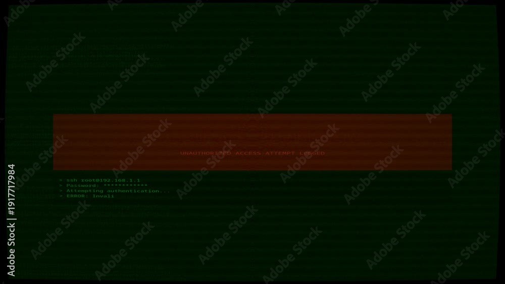Access Denied Hacker Terminal Animation 4K - Green Matrix Code Typing ...