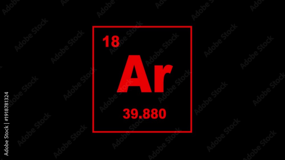 Periodic table Argon Ar atomic number 18 symbol Ar and atomic mass 39. ...