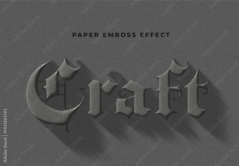 Gothic Paper Emboss Text Effect plantilla de Stock | Adobe Stock