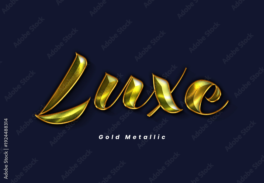 Glossy Gold Metallic Text Effect Stock Template | Adobe Stock