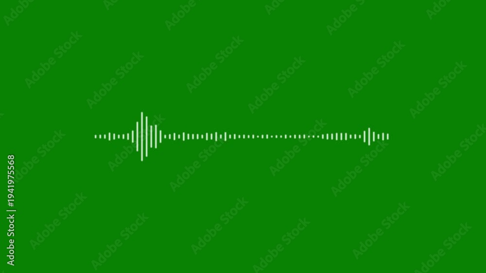 Audio waveform spectrum animation, white sound wave visualizer lines ...
