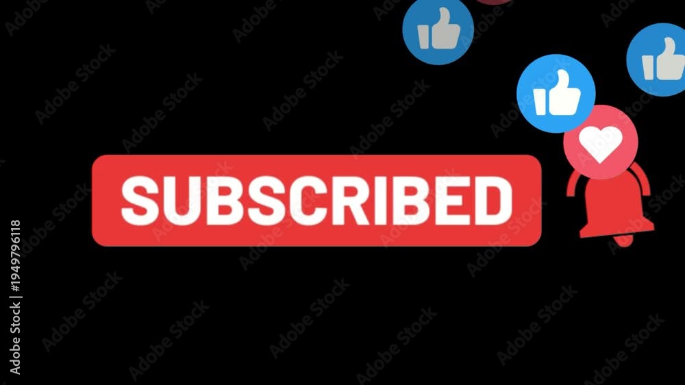 Animated subscribe button for social media channels in a dynamic motion ...