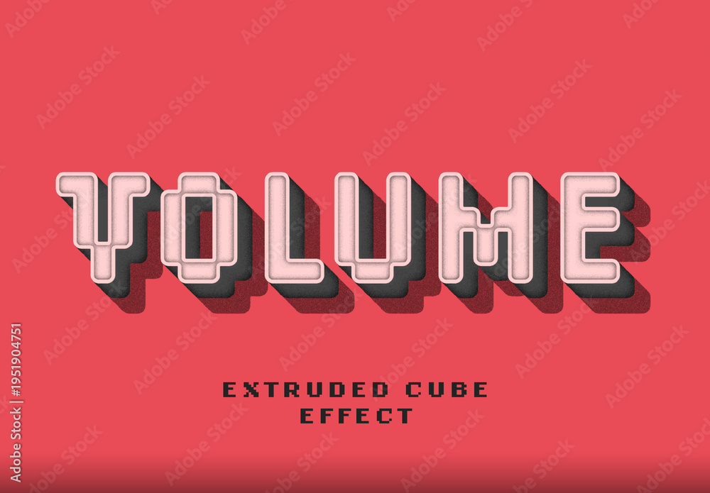 Textured Retro Extruded Cube Text Effect Stock Template | Adobe Stock