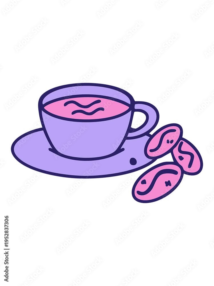 power up animation of traditional brazilian coffee with beans by side ...