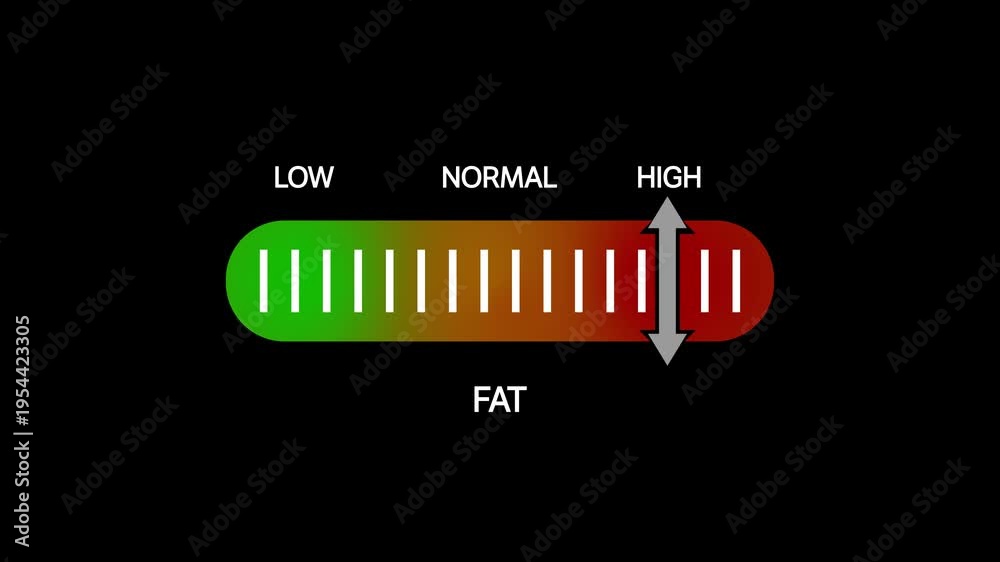 Body Fat Percentage Meter Scale Fat Level Indicator Obesity Health Risk ...