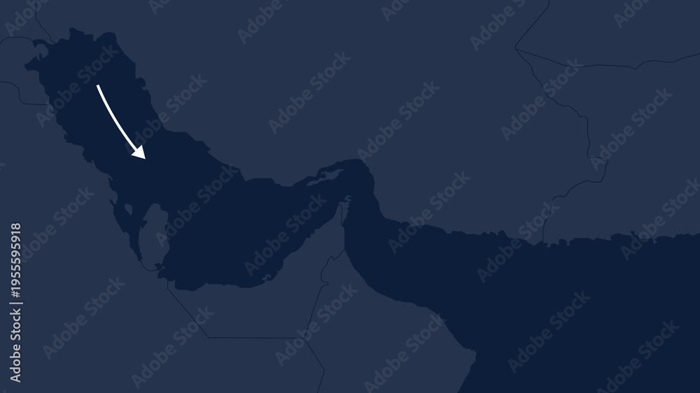 Video Stock 4K Map Animation Showing Strait Of Hormuz Blockade With ...