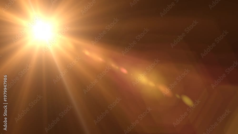 optical shine light lens flares animation on black background. Stock ...