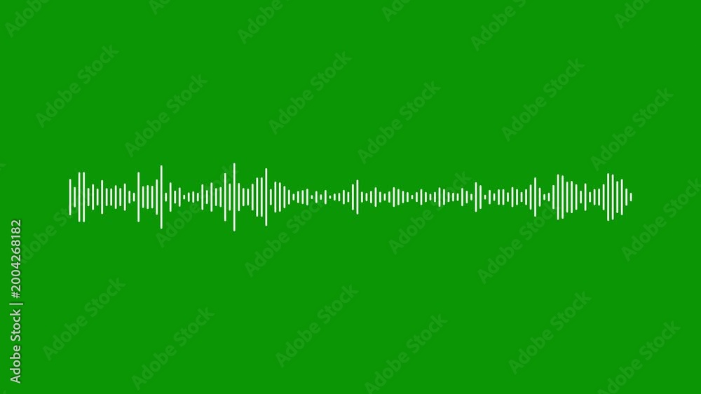 Audio wave digital frequency, white audio waveform spectrum animation ...
