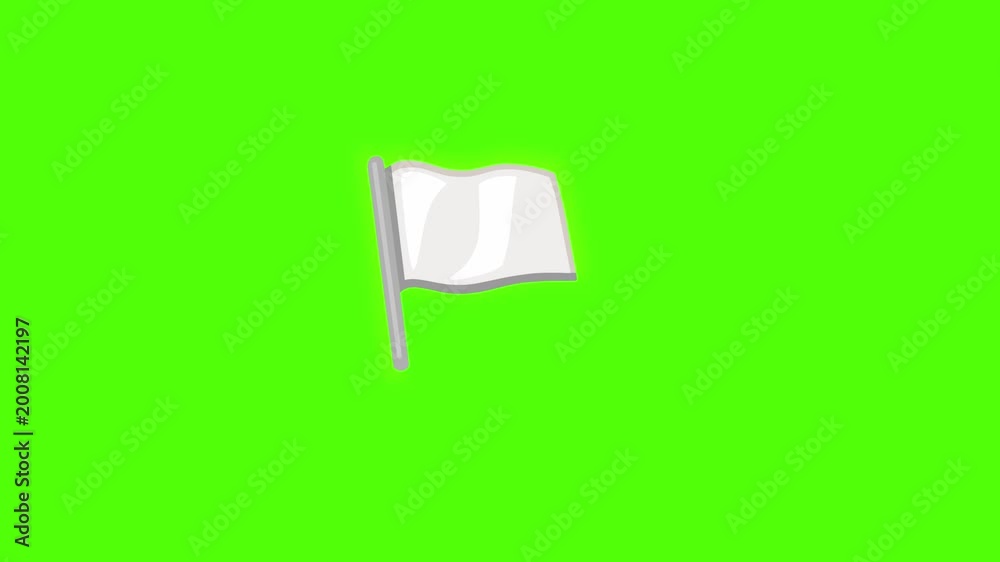 White Flag Waving on Green Screen - Symbol of Surrender or Peace. Stock ...