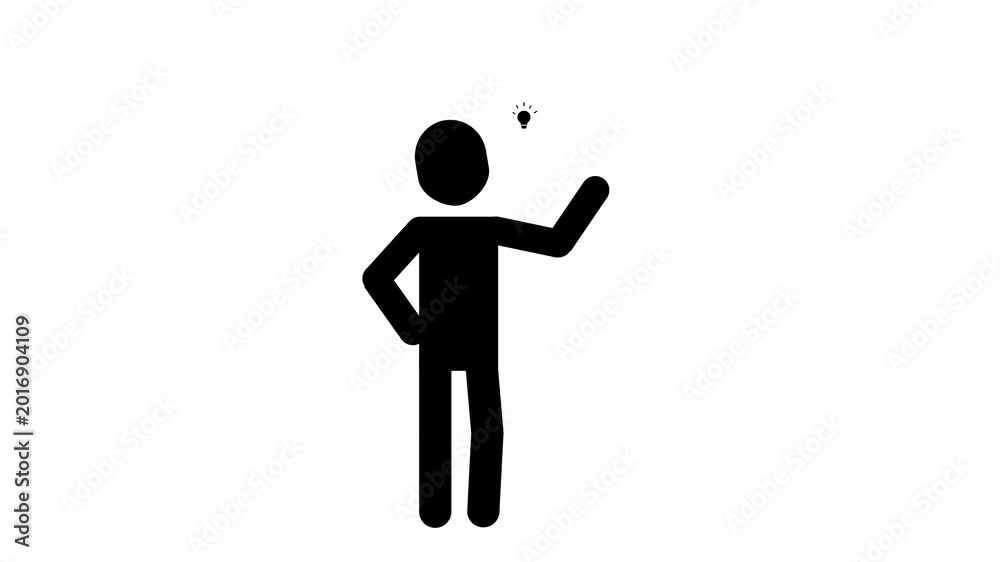 Animated stick figure showing idea discovery and concept development ...