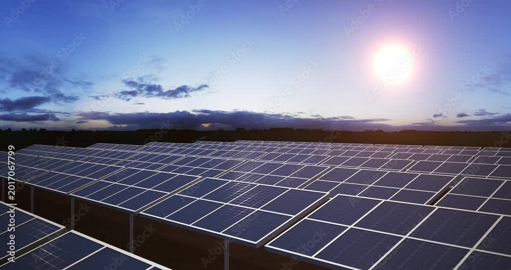 Alternative energy source with solar panels in a rural area ...