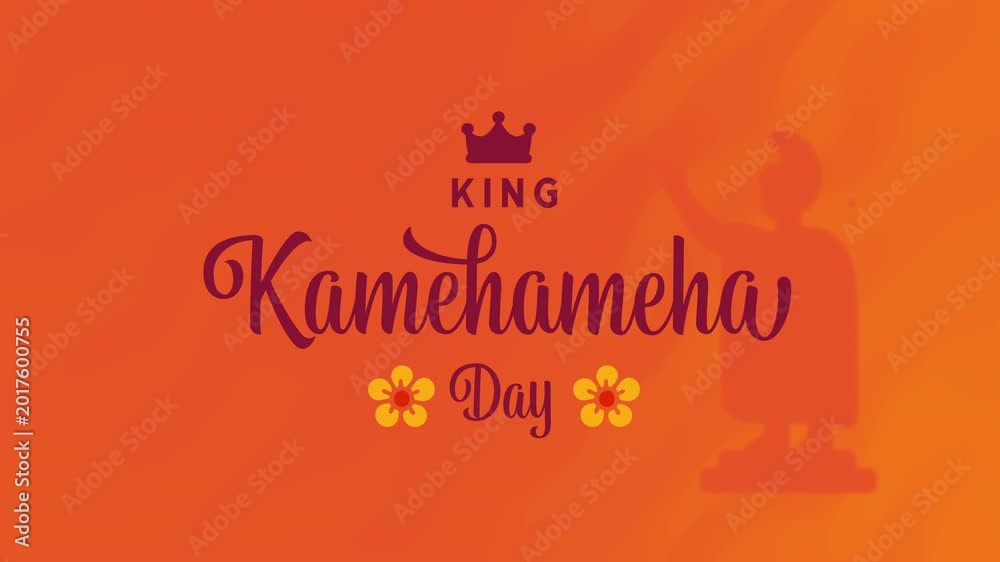 Celebrate kamehameha day animation text and gradient background. 4k ...