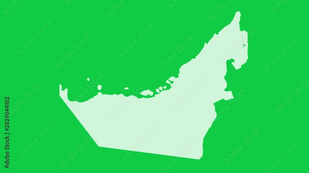United Arab Emirates UAE static effect map pop animation green ...