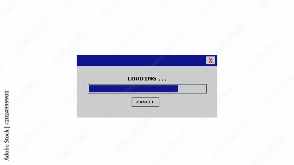 Retro Desktop UI Elements 90s and Solid Blue Loading Dialog Box 4k in ...
