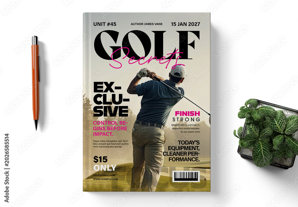 Modern Sports Magazine Cover Design Template 素材庫範本 | Adobe Stock