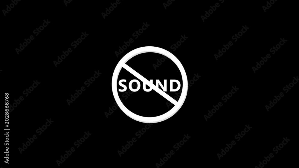 No sound prohibited sign animation, mute symbol motion for ui 4k silent ...