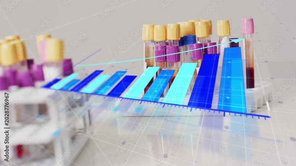 Blue baseline causing 3D bars sliding by tubes, rising as arrow ...