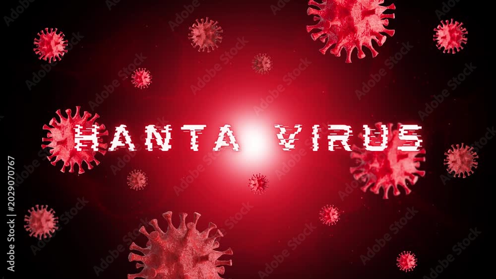 Hantavirus Concept Illustration. Microscopic View of Virus Particles ...
