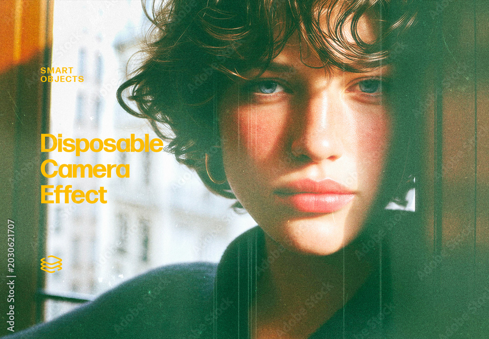 Disposable Camera Photo Effect – Green Tint for Album Cover & Social ...