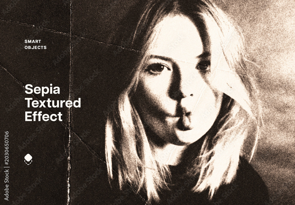 Sepia Textured Photo Effect – Creased Paper for Album Cover & Social ...