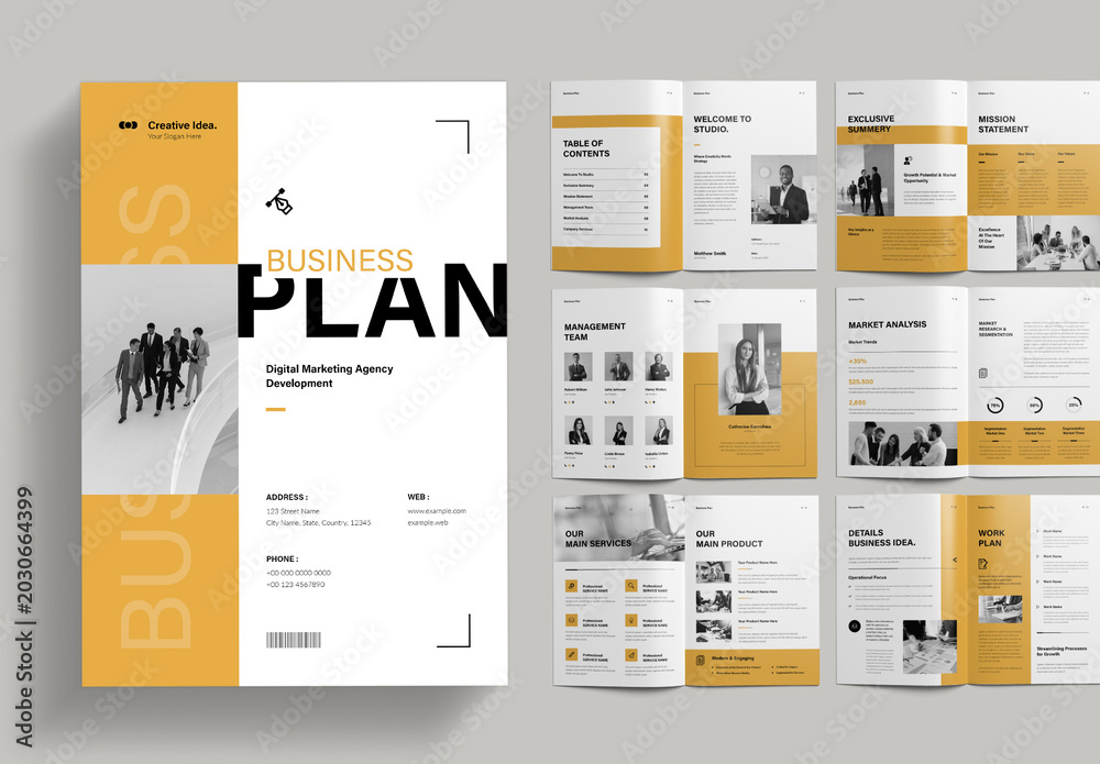 Business Plan Brochure Template Stock Template | Adobe Stock