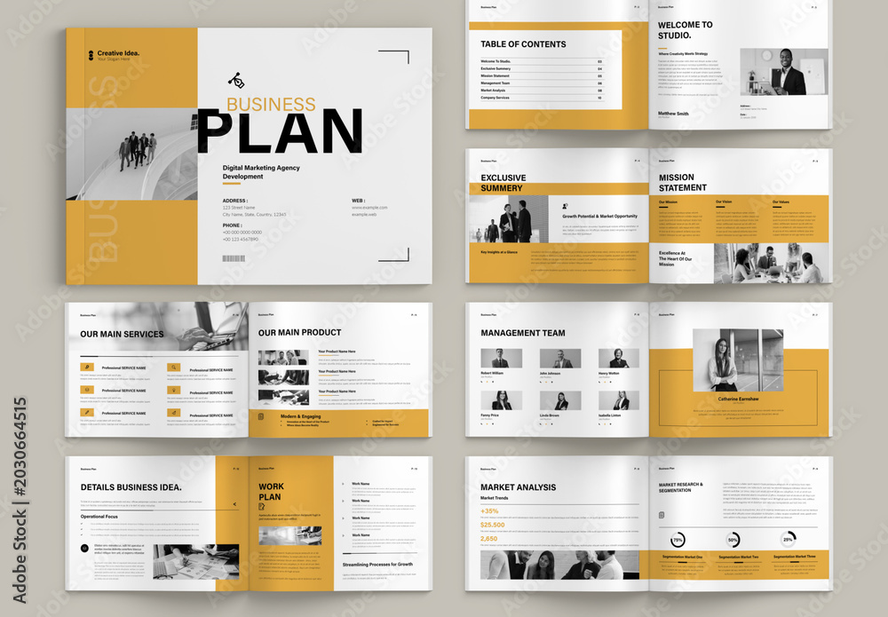 Business Plan Brochure Landscape Template Stock Template | Adobe Stock